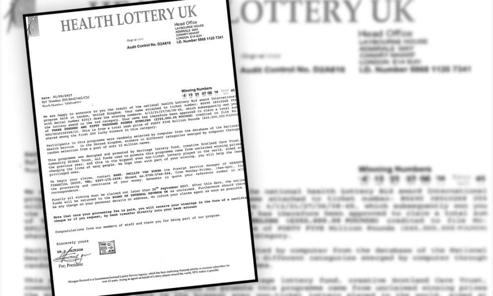 Very convincing ‘Health Lottery’ scam letter targeting elderly Armagh ...