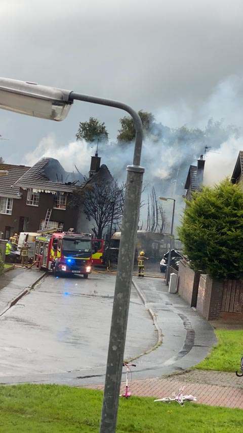 Major incident as house and cars on fire after gas explosion in Armagh ...