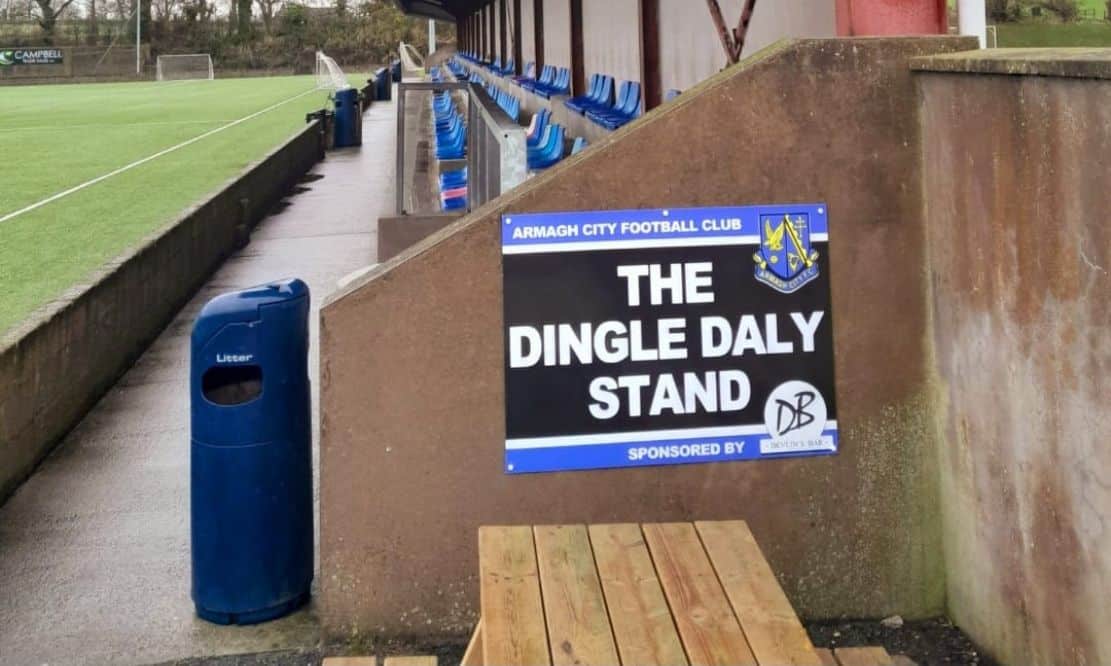 Armagh City FC erect new signage in honour of club legend Sean ‘Dingle ...